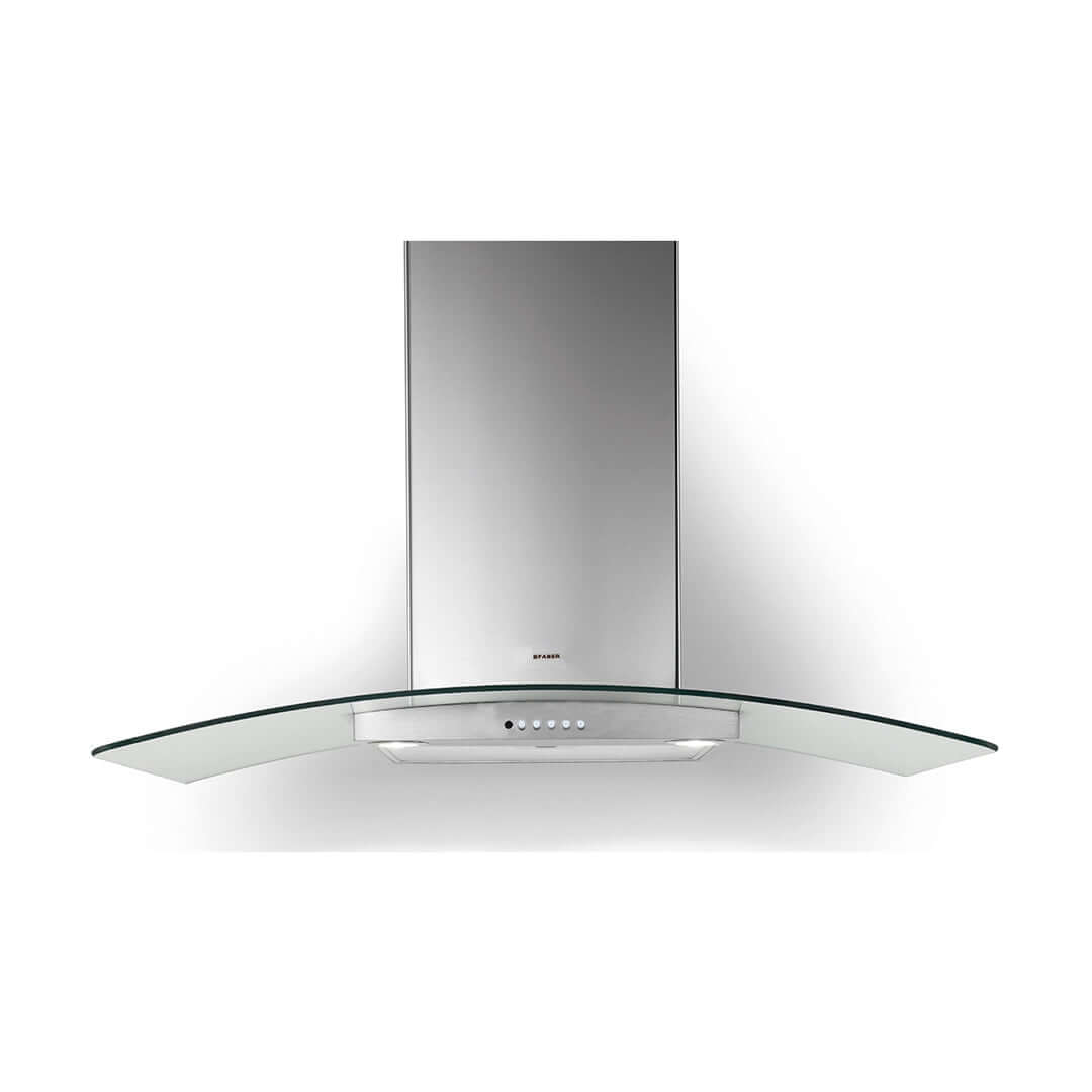 Faber Tratto Wall Mount Range Hood in Stainless Steel and Glass