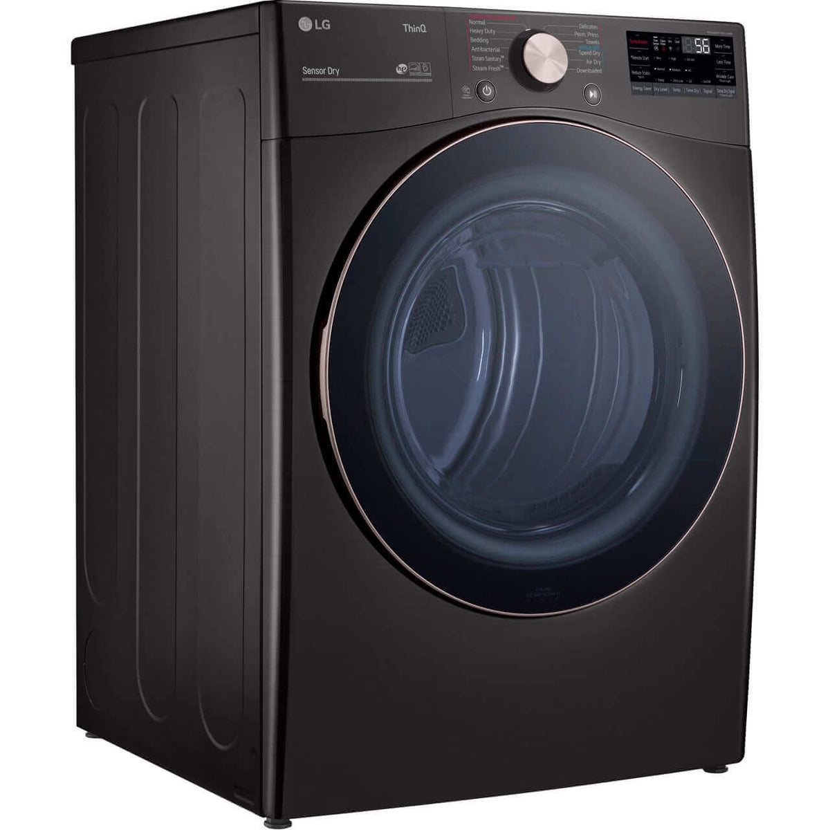 LG 27 In. Front Load Electric Dryer with TurboSteam in Black Steel ...