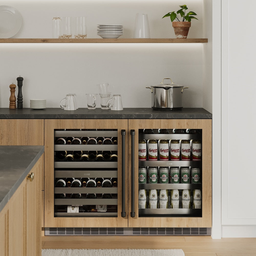 ZLINE Autograph Edition 24" Panel Ready Beverage Fridge with Black ...