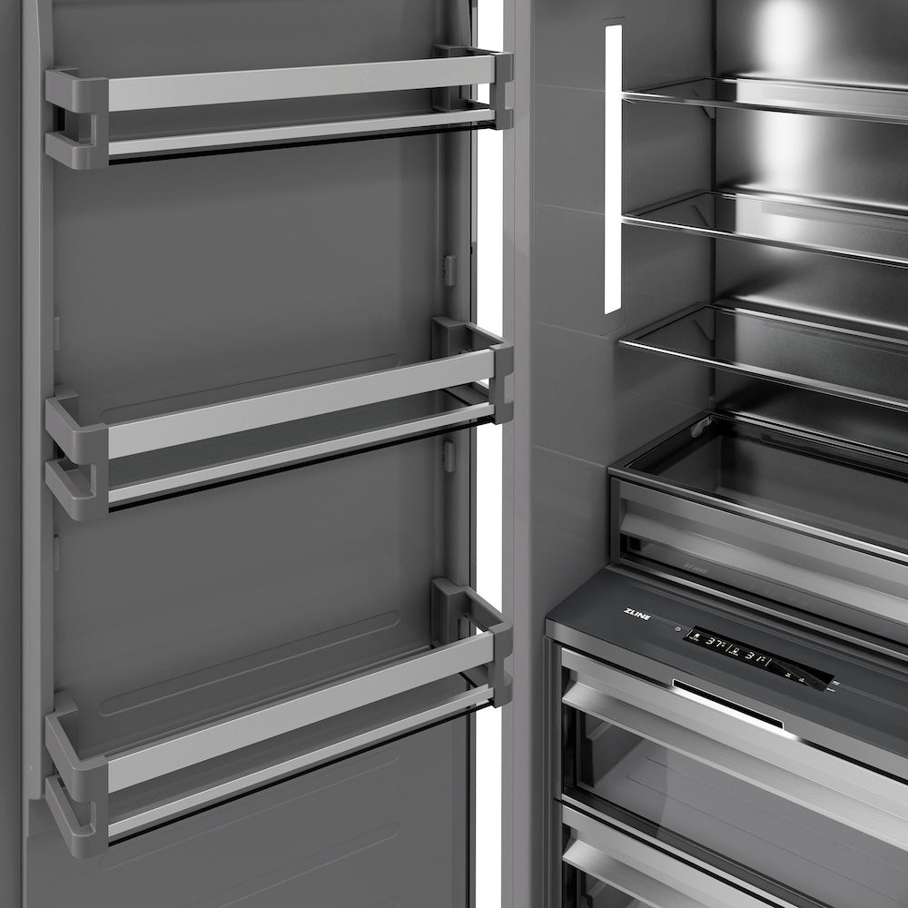 ZLINE 30" Column Refrigerator in DuraSnow® with Gray Interior (RCRV-SN-30)