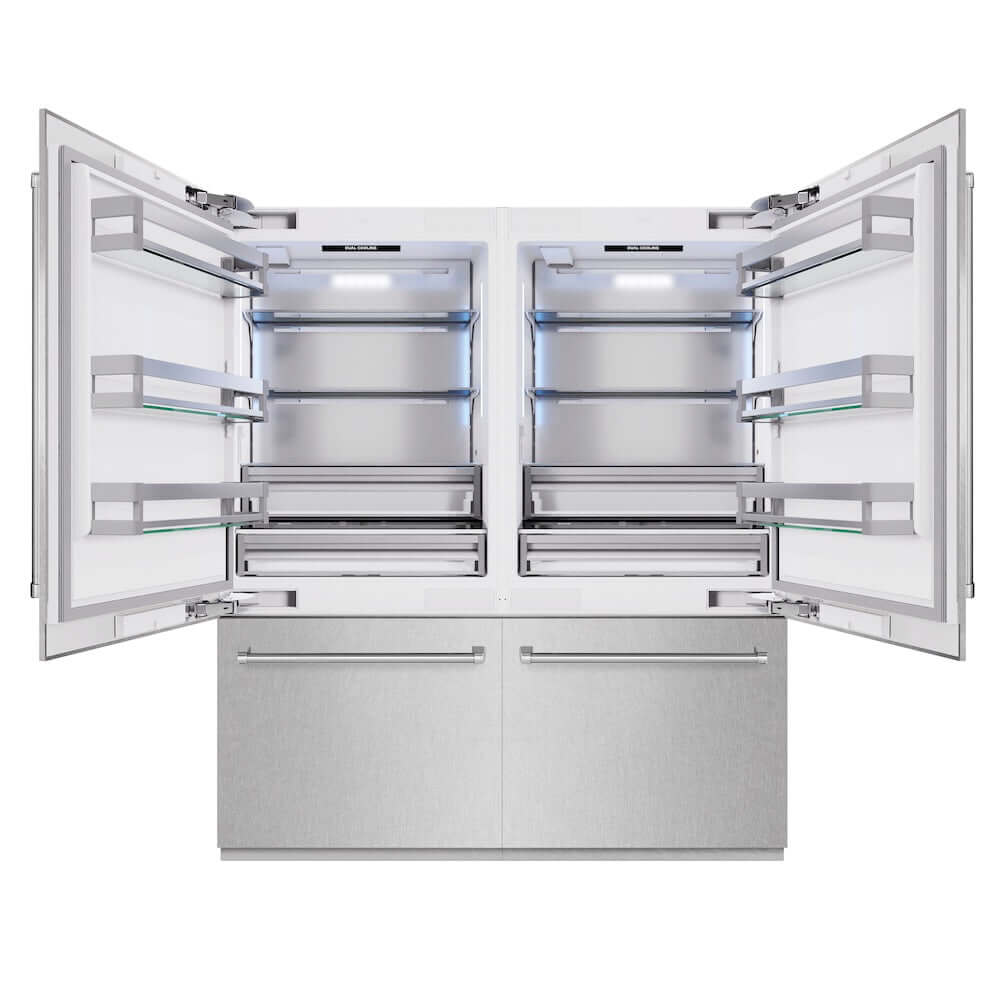 ZLINE 72" French Door Built-In Bottom Freezer Refrigerator in Satin ...