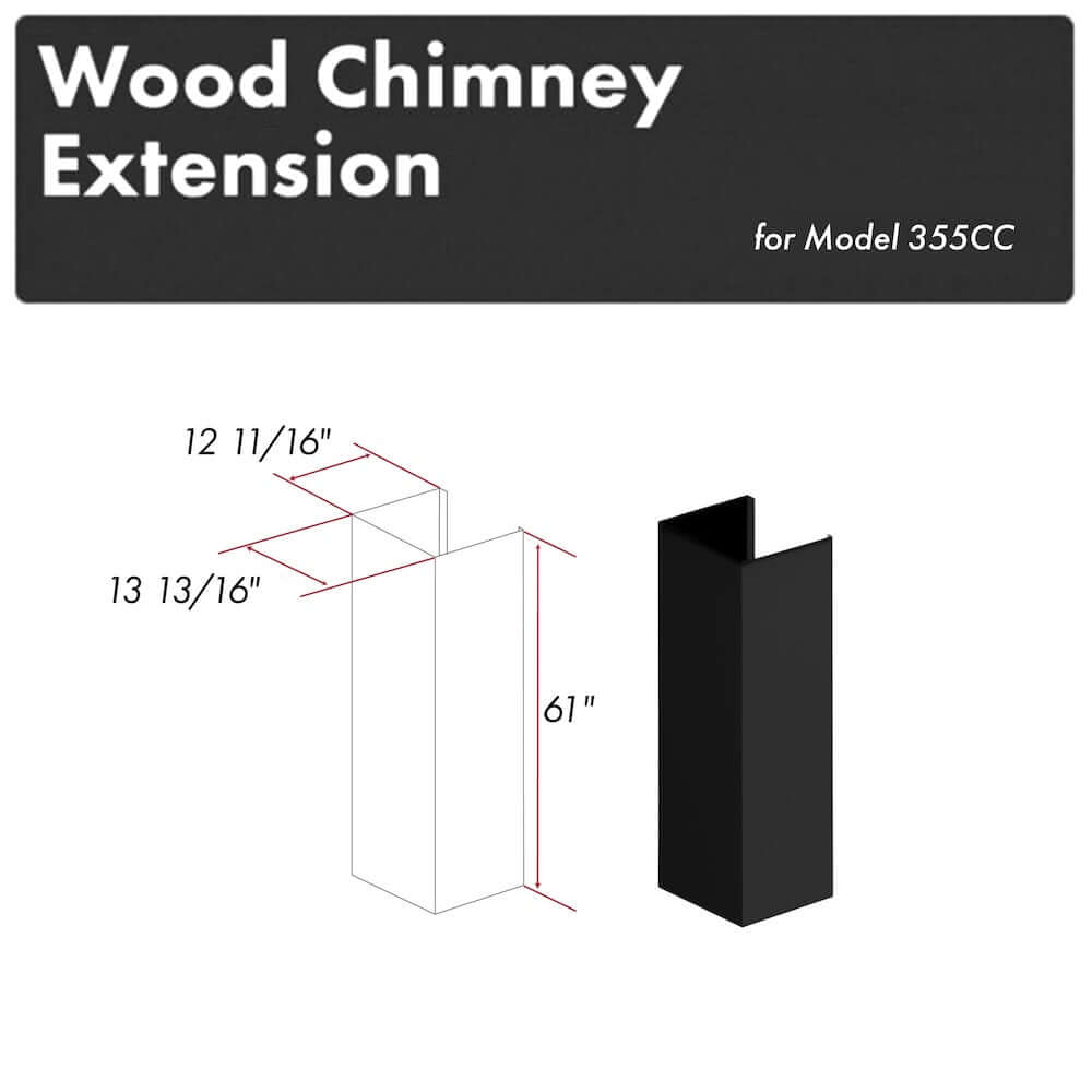 ZLINE 61" Wooden Chimney Extension for 355CC Range Hood (355CC-E)